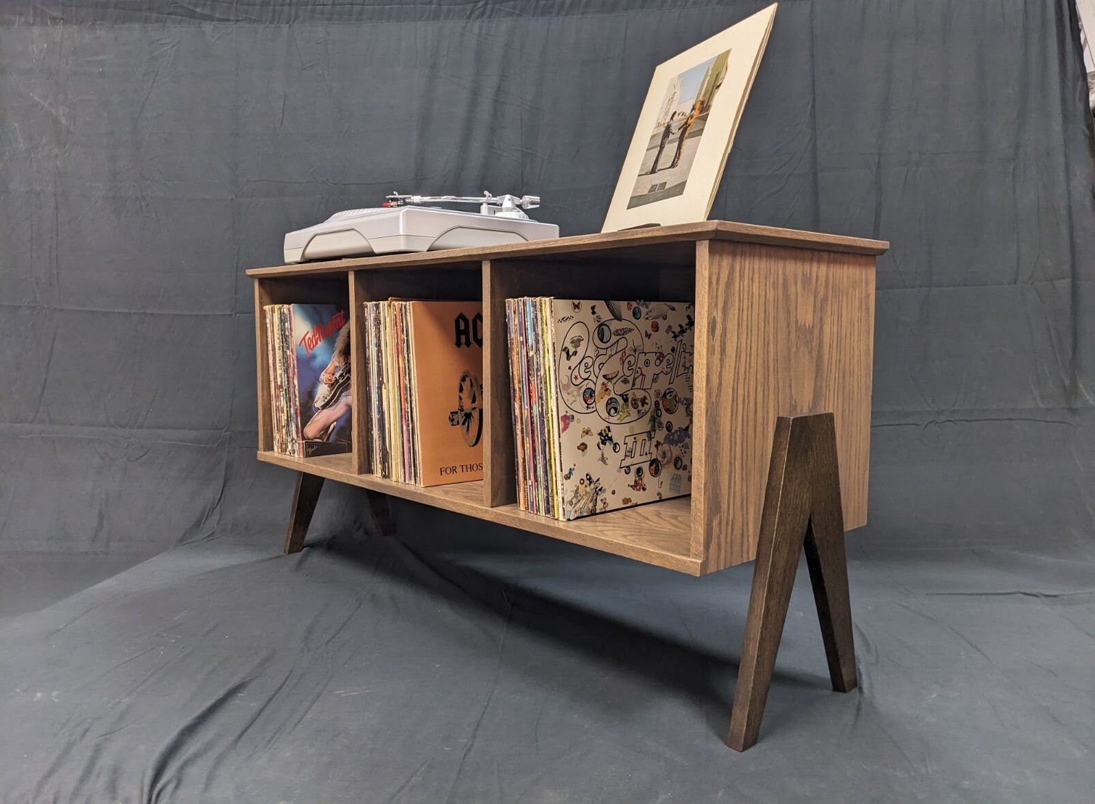 Vinyl Record Storage Cabinet, Record Player Stand, With Now-playing ...