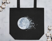 Moon Tote Bag Full Moon Tote Moon Graphic Bag Cute Moon - Etsy