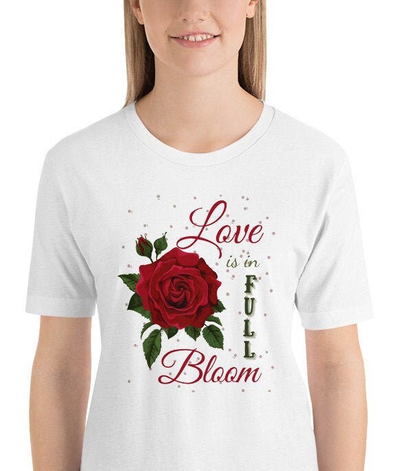 Women's Floral Apparel Red Rose Shirt Love is in Full | Etsy