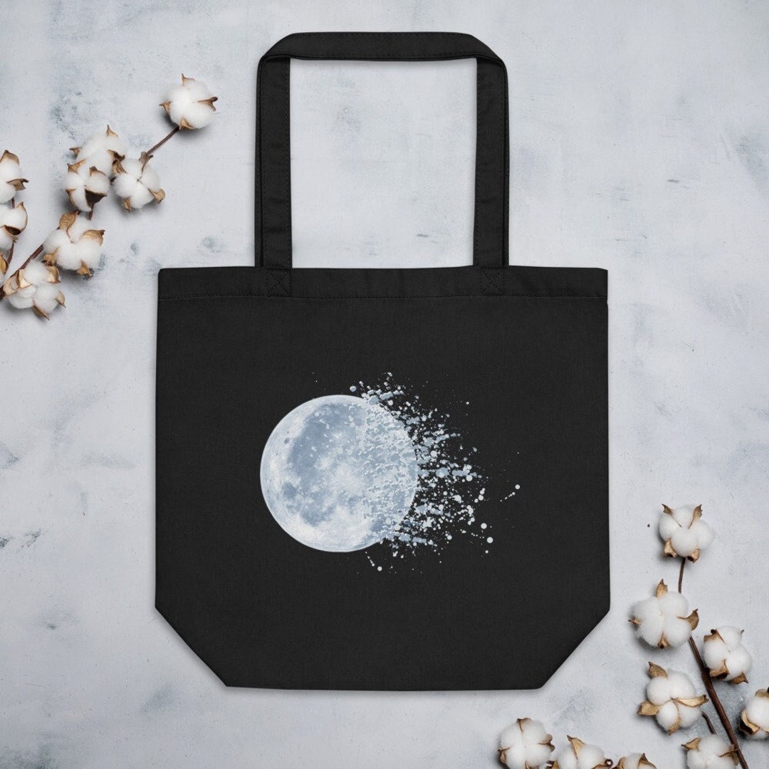 Moon Tote Bag Full Moon Tote Moon Graphic Bag Cute Moon - Etsy