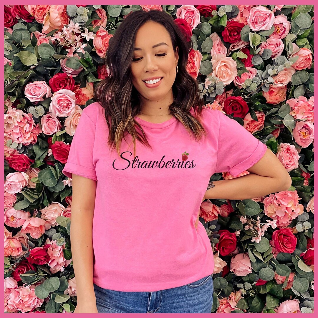 Strawberry Shirt, Strawberry Graphic Tee for Women, Cute Strawberry ...