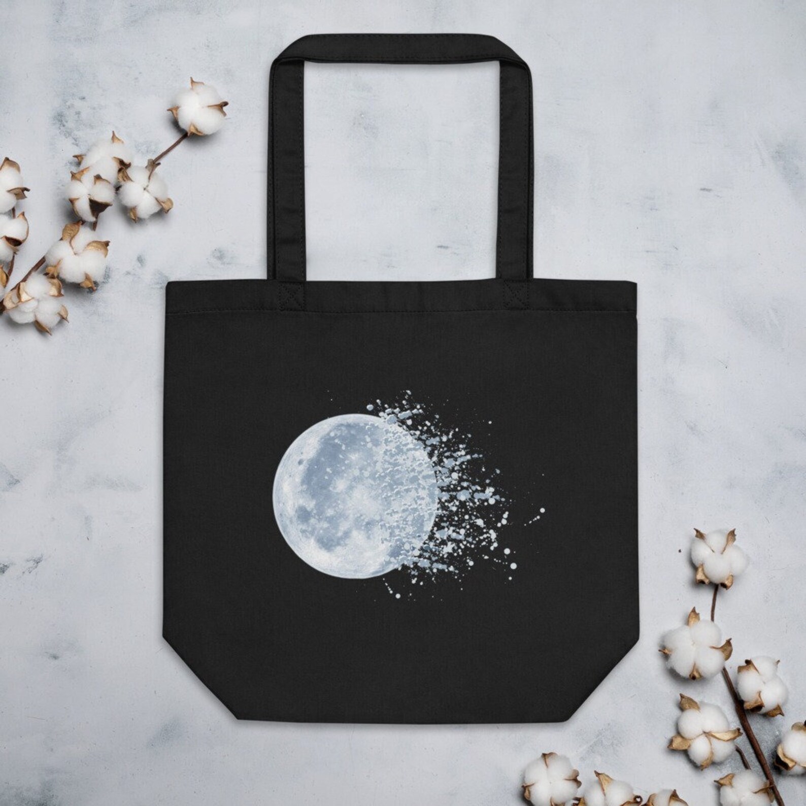 Moon Tote Bag Full Moon Tote Moon Graphic Bag Cute Moon - Etsy