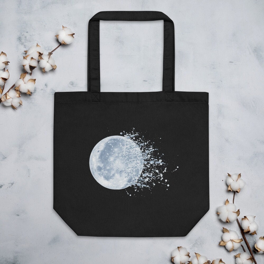 Moon Tote Bag Full Moon Tote Moon Graphic Bag Cute Moon | Etsy