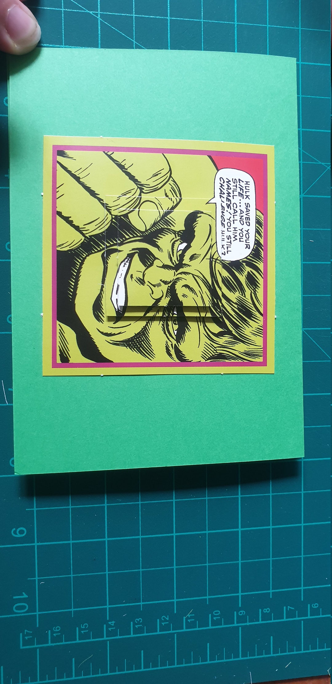 MARVEL: the Hulk Handmade Decoupage Card on Green - Etsy