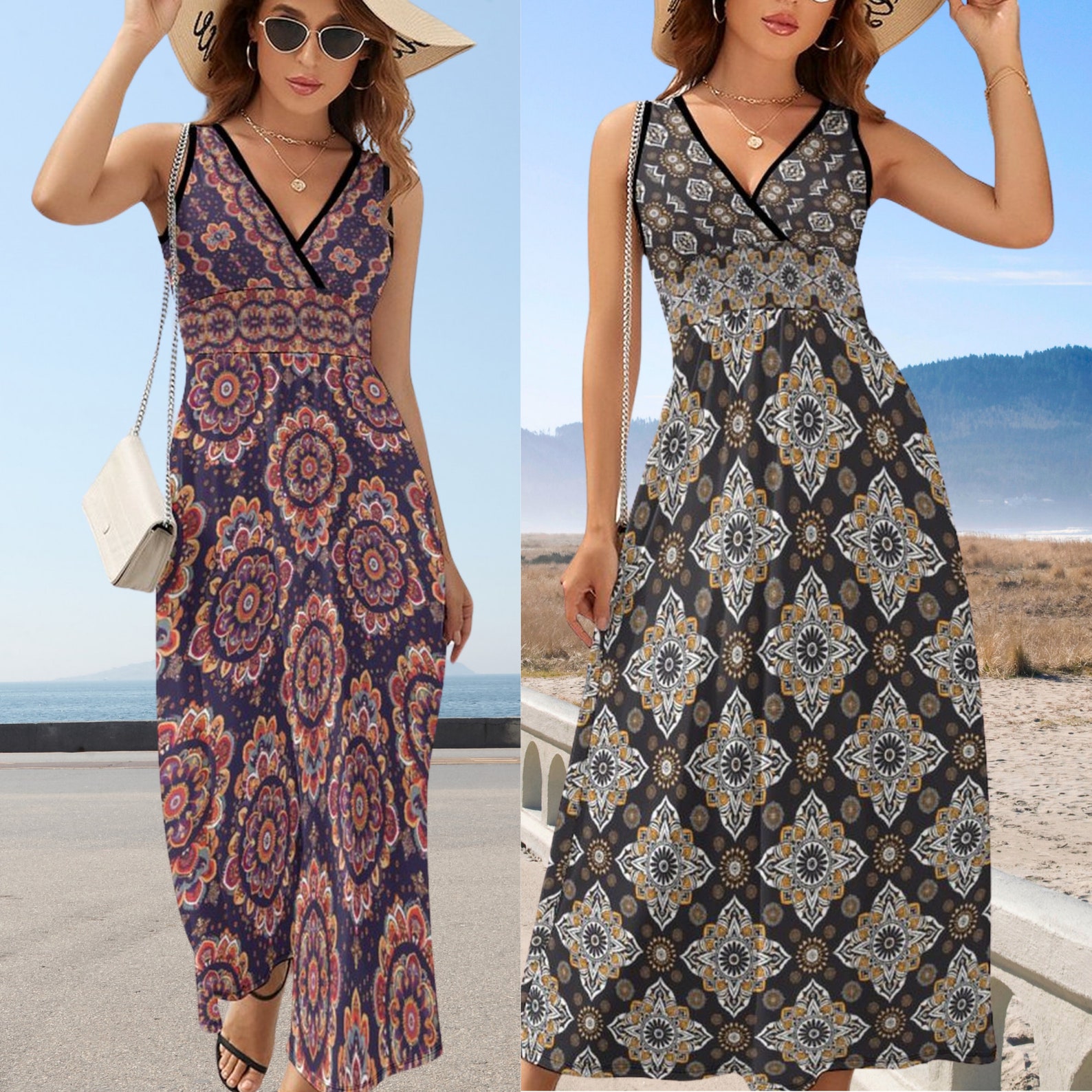 Bohemian Sundress: Women's Colorful Print Boho Dress - Etsy