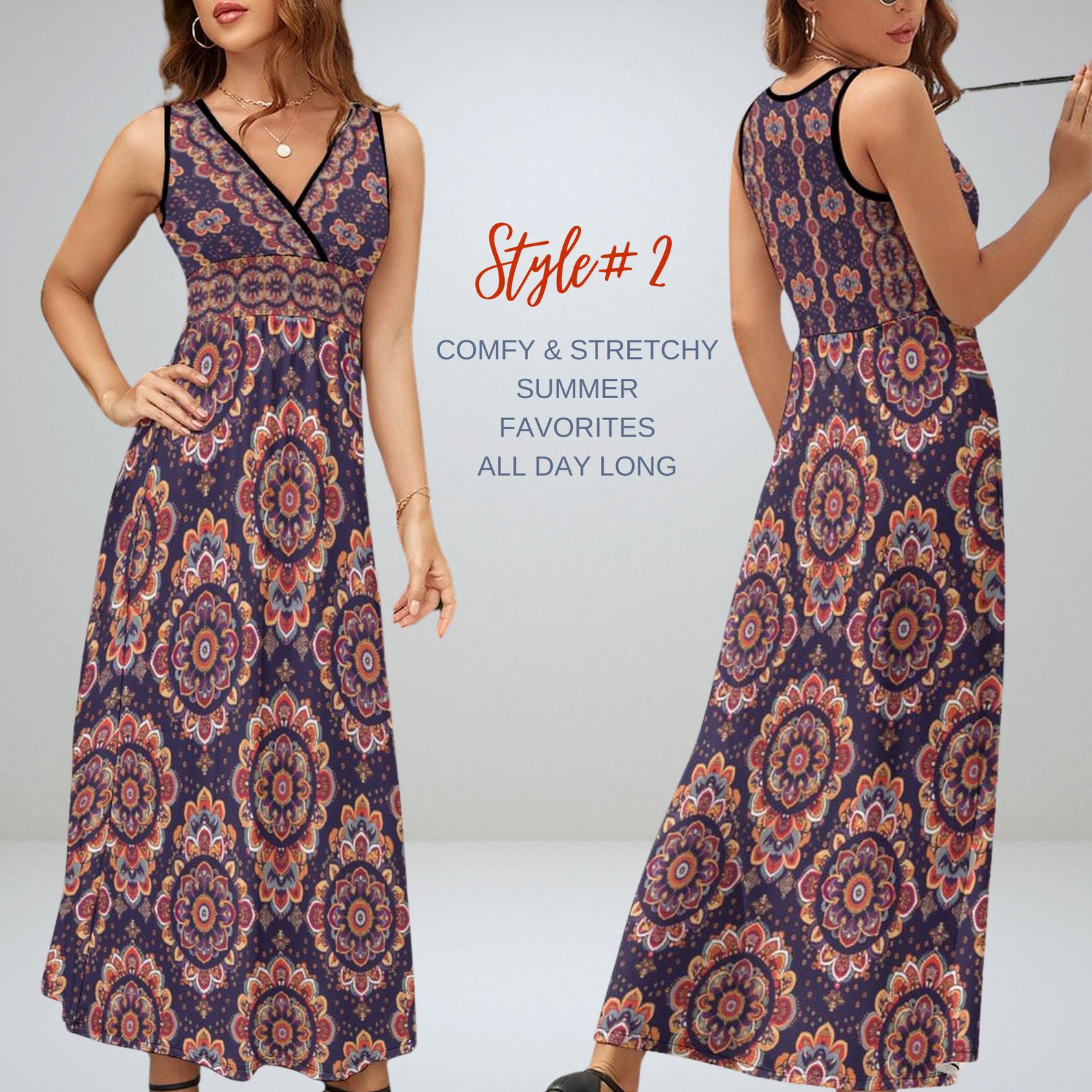 Bohemian Sundress: Women's Colorful Print Boho Dress - Etsy