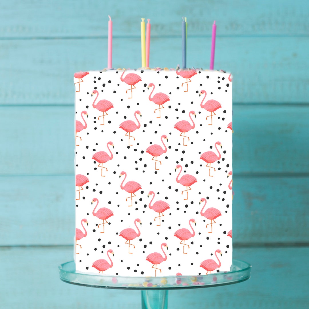 Flamingo Bird Edible Icing Image Cake Wrap Topper - Etsy