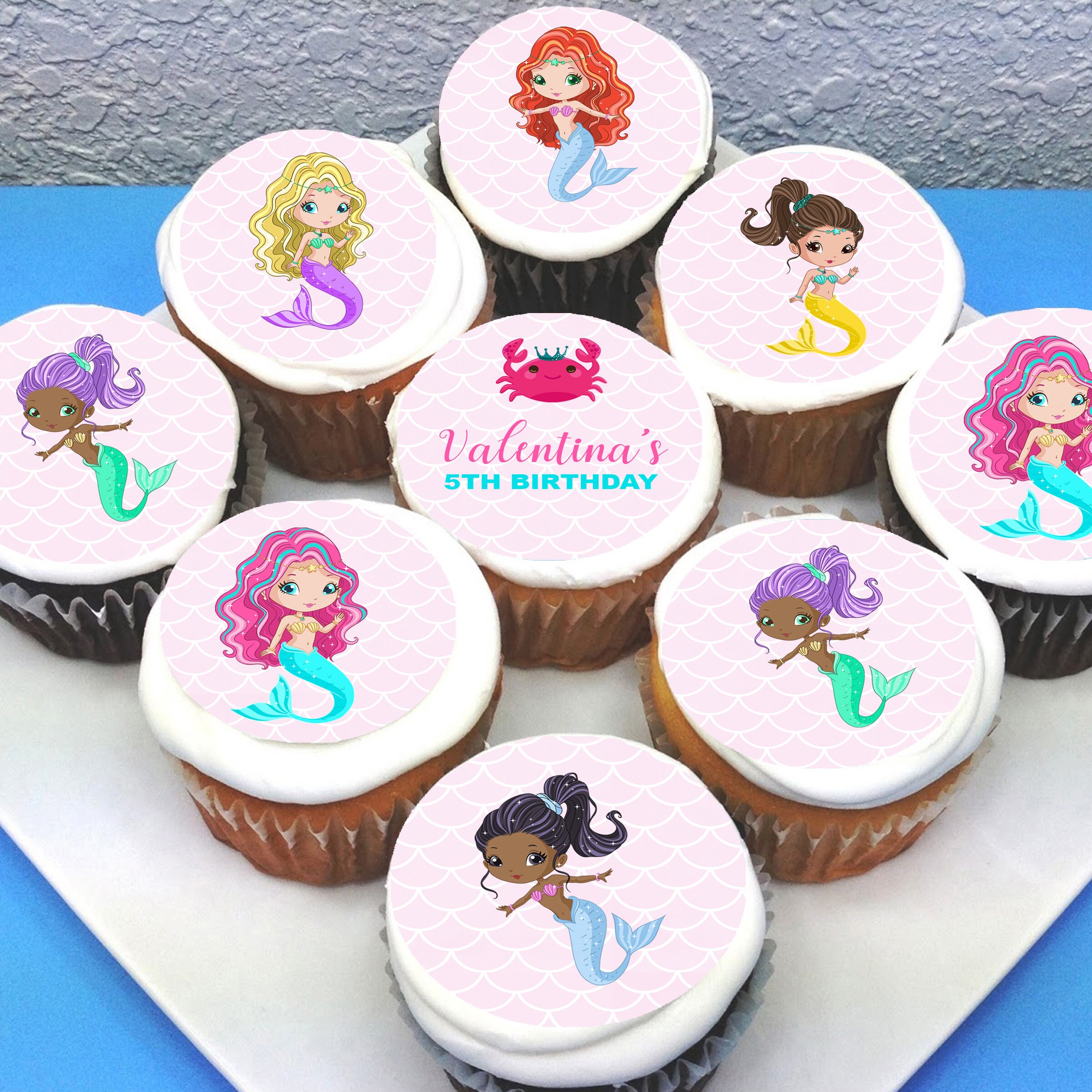 Mermaid Under the Sea Edible Icing Image Cupcake Toppers - Etsy