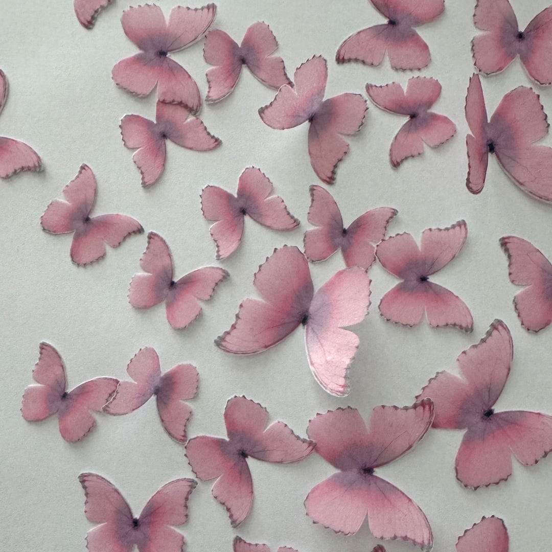 Pink Pre-cut Edible Wafer Paper Butterflies - Etsy