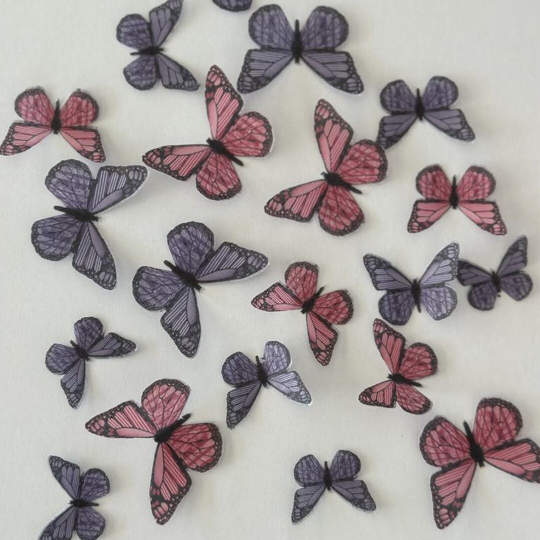 Bright Pink & Purple Pre-cut Edible Wafer Butterflies - Etsy