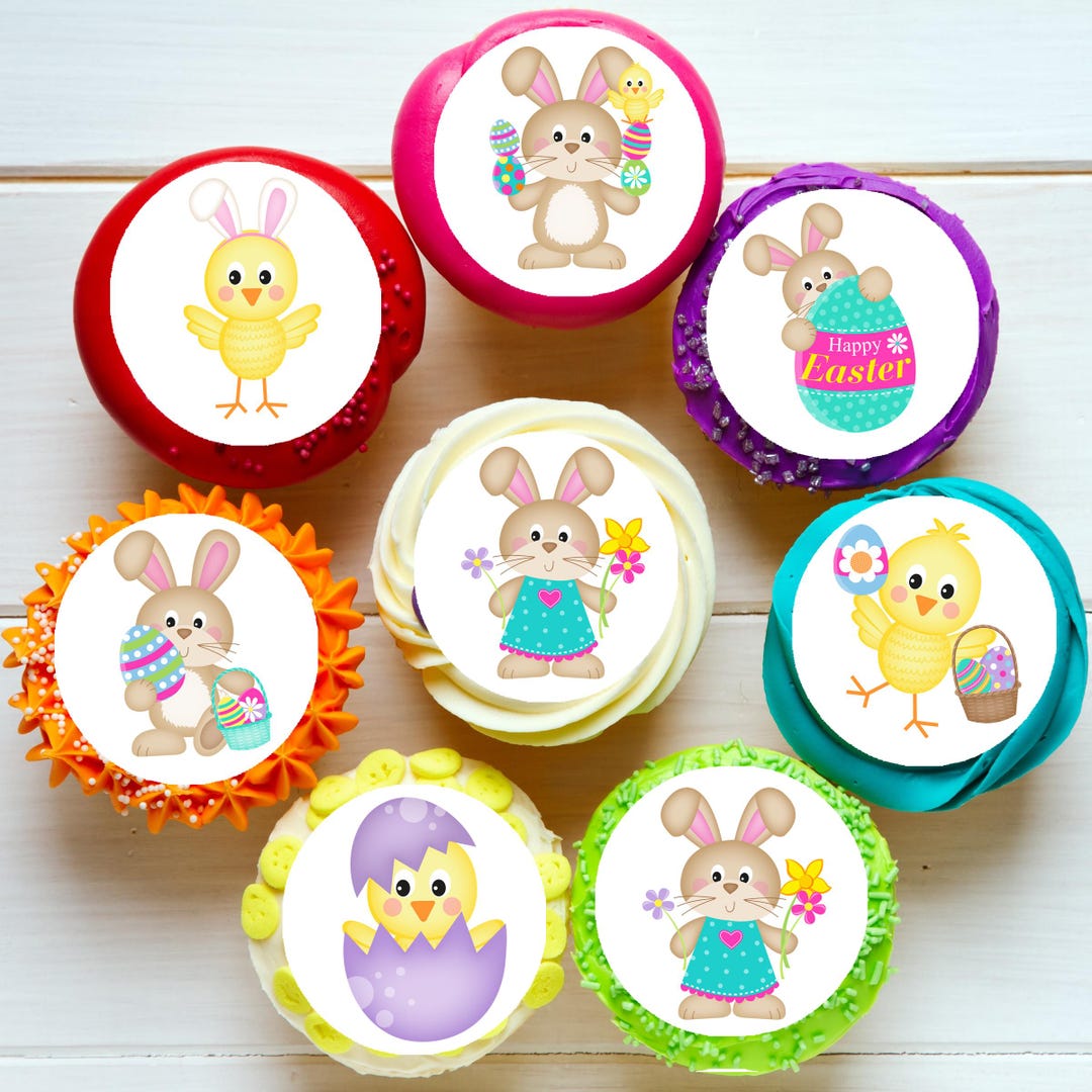Easter Bunny Rabbit Pre-cut Edible Icing Cupcake or Cookie Toppers - Etsy