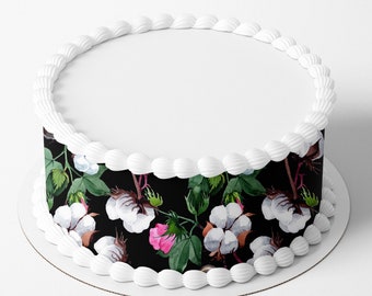 Floral Flower Edible Icing Image Cake Wrap Topper | Etsy