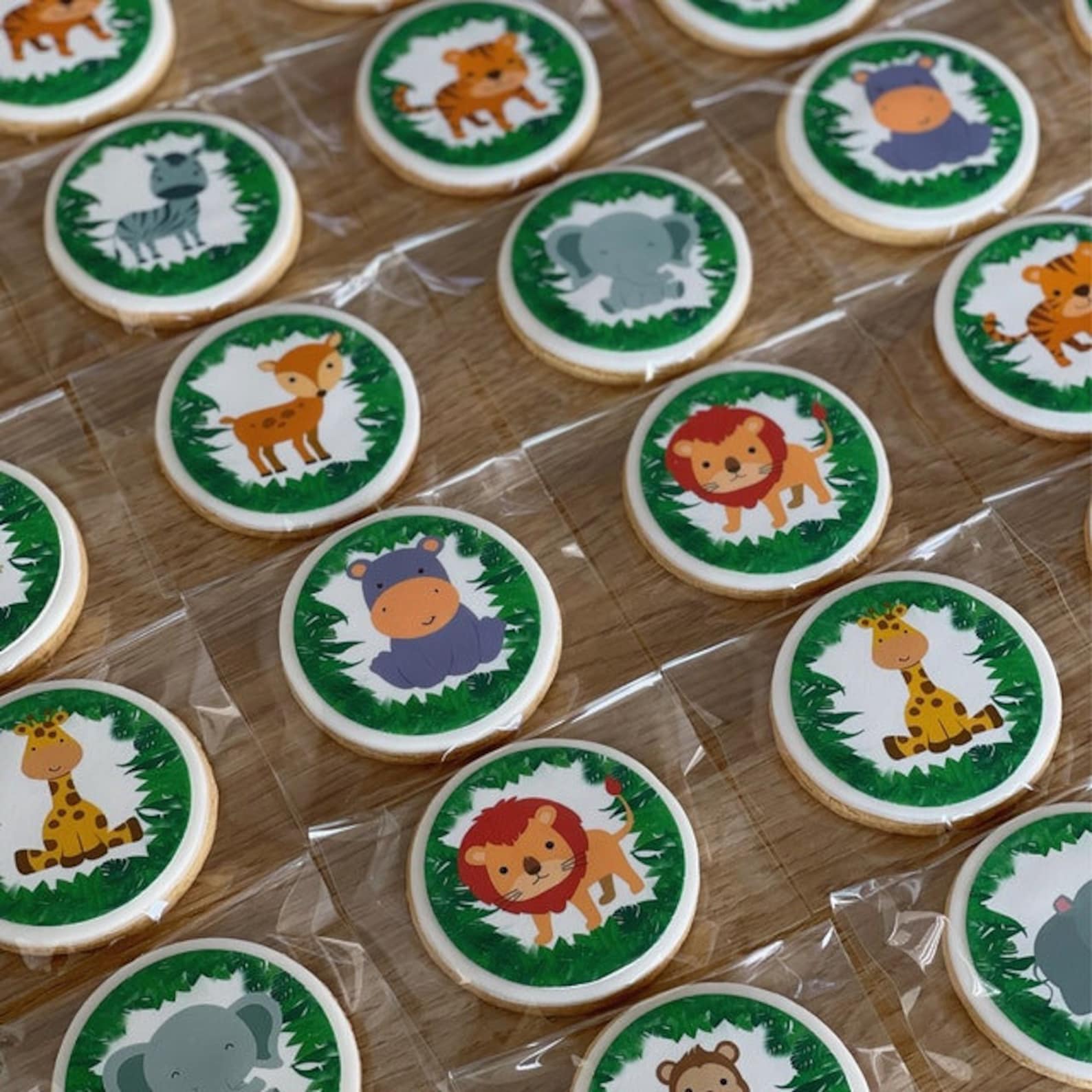 Jungle Safari Animals Pre-cut Edible Icing Image Cupcake or | Etsy