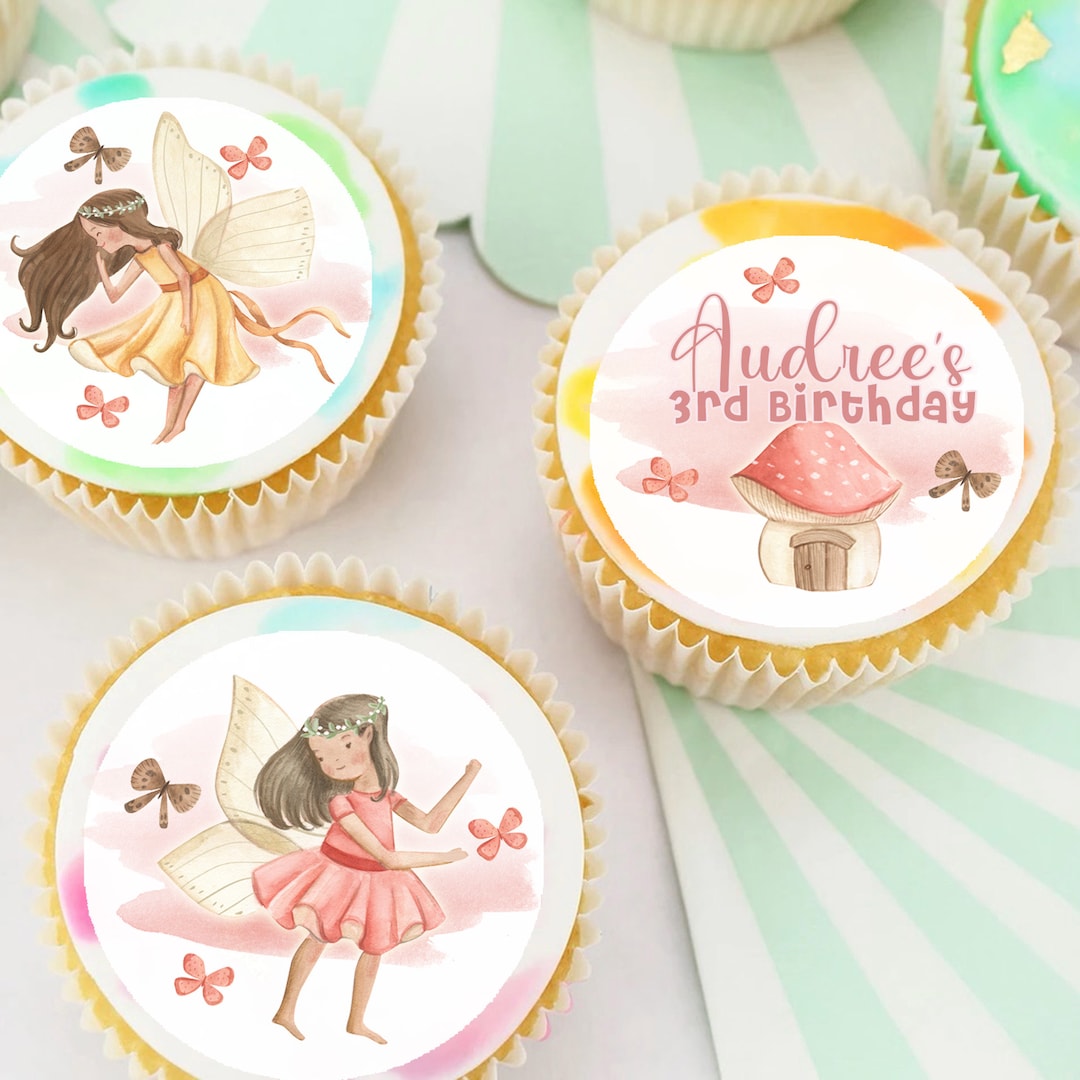 Fairy Fairies Personalised Pre-cut Edible Cupcake or Cookie Toppers - Etsy