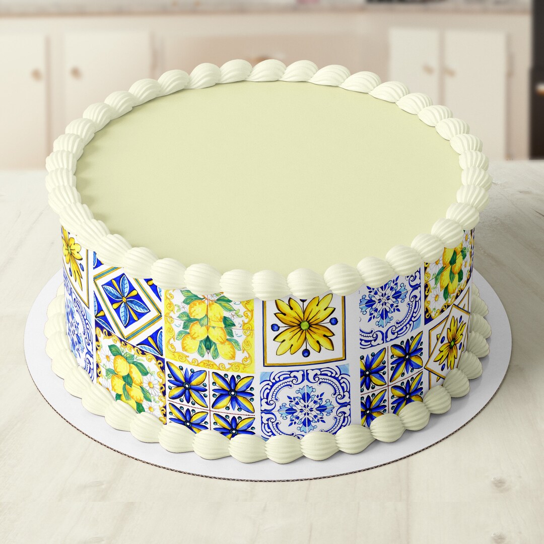 Amalfi Tiles Edible Icing Image Cake Wrap Topper - Etsy