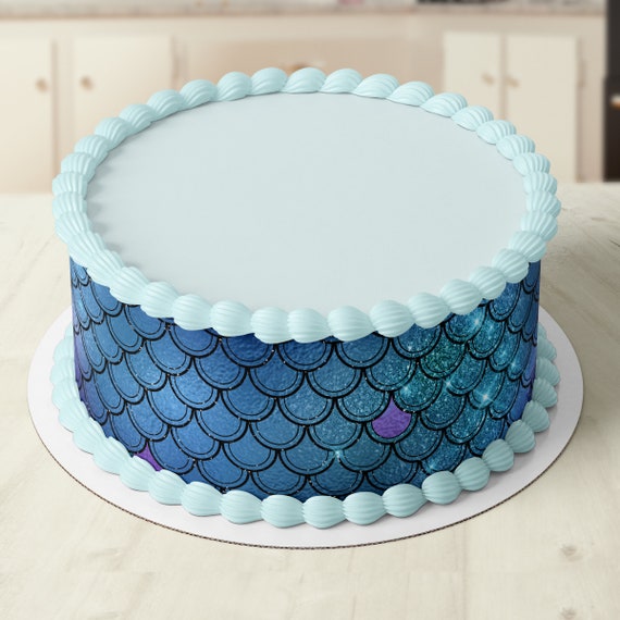 Mermaid Scales Edible Icing Image Cake Wrap Topper | Etsy