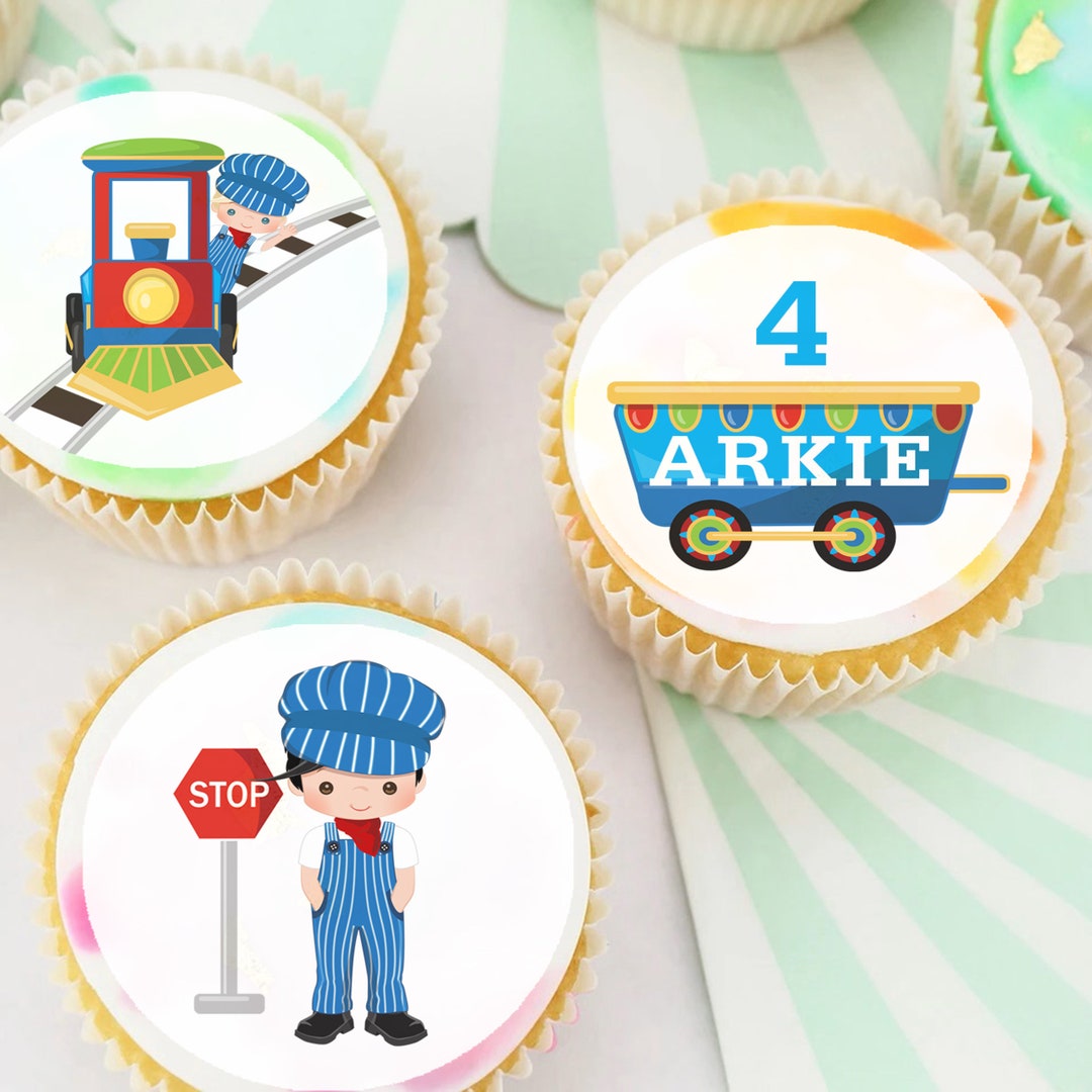Train Conductor Pre-cut Edible Icing Image Cupcake or Cookie Toppers - Etsy