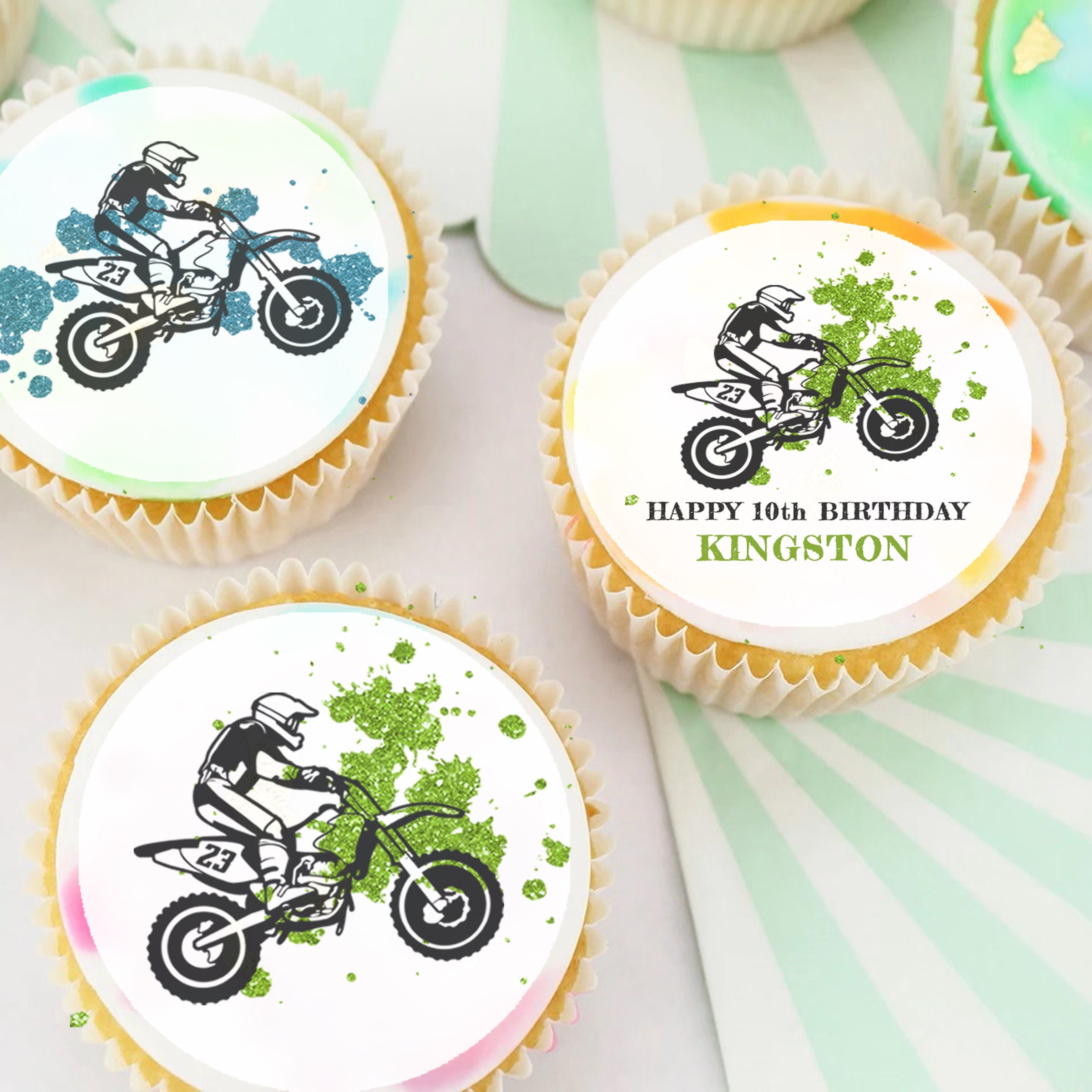 Dirt Bike Motorbike Pre-cut Edible Icing Cupcake or Cookie - Etsy Australia