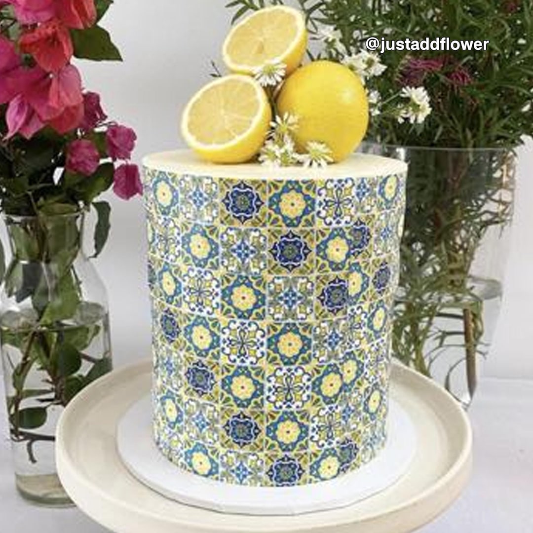 Portuguese Tiles Edible Icing Image Cake Wrap Topper - Etsy