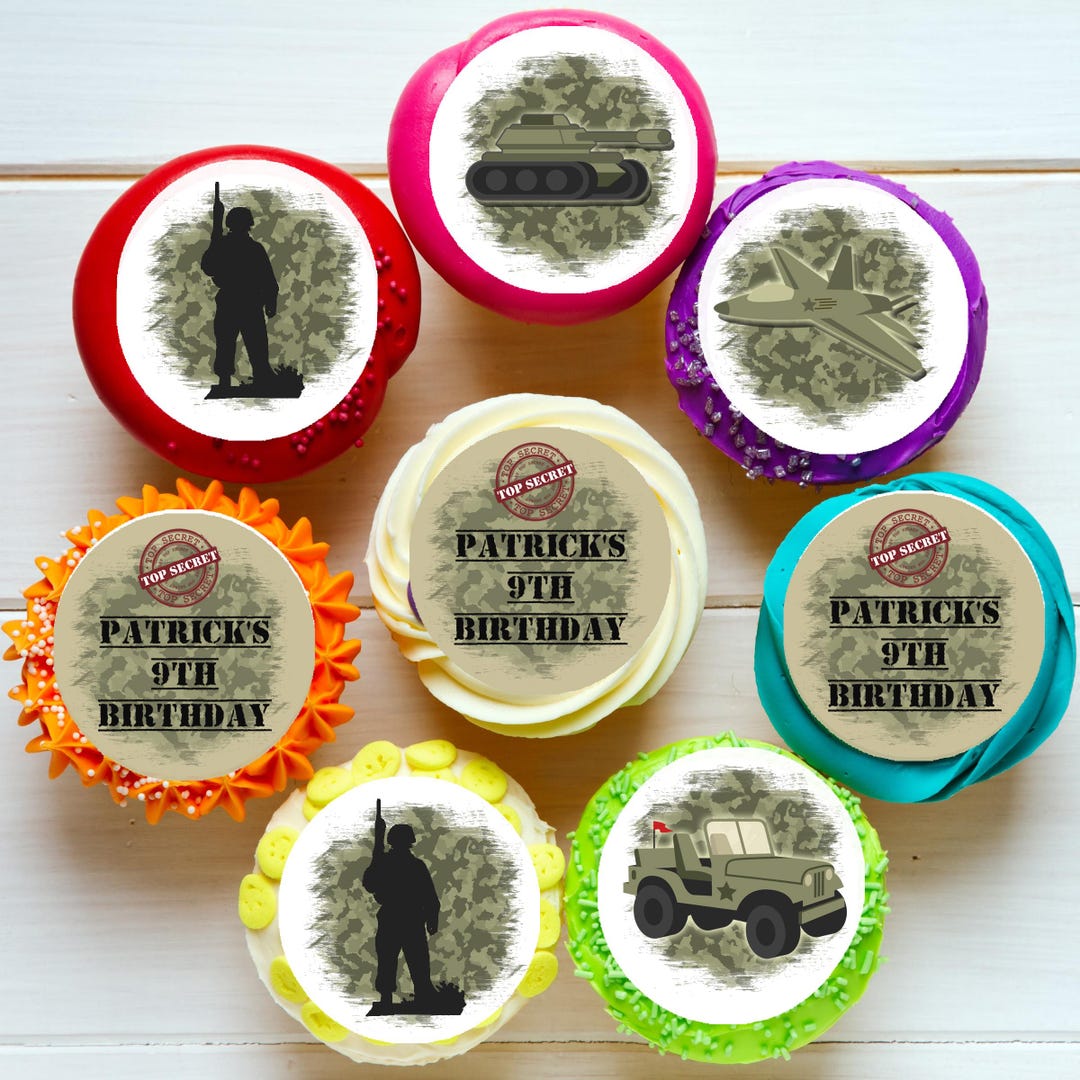 Army Camo Camouflage Pre-cut Edible Cupcake or Cookie Toppers - Etsy