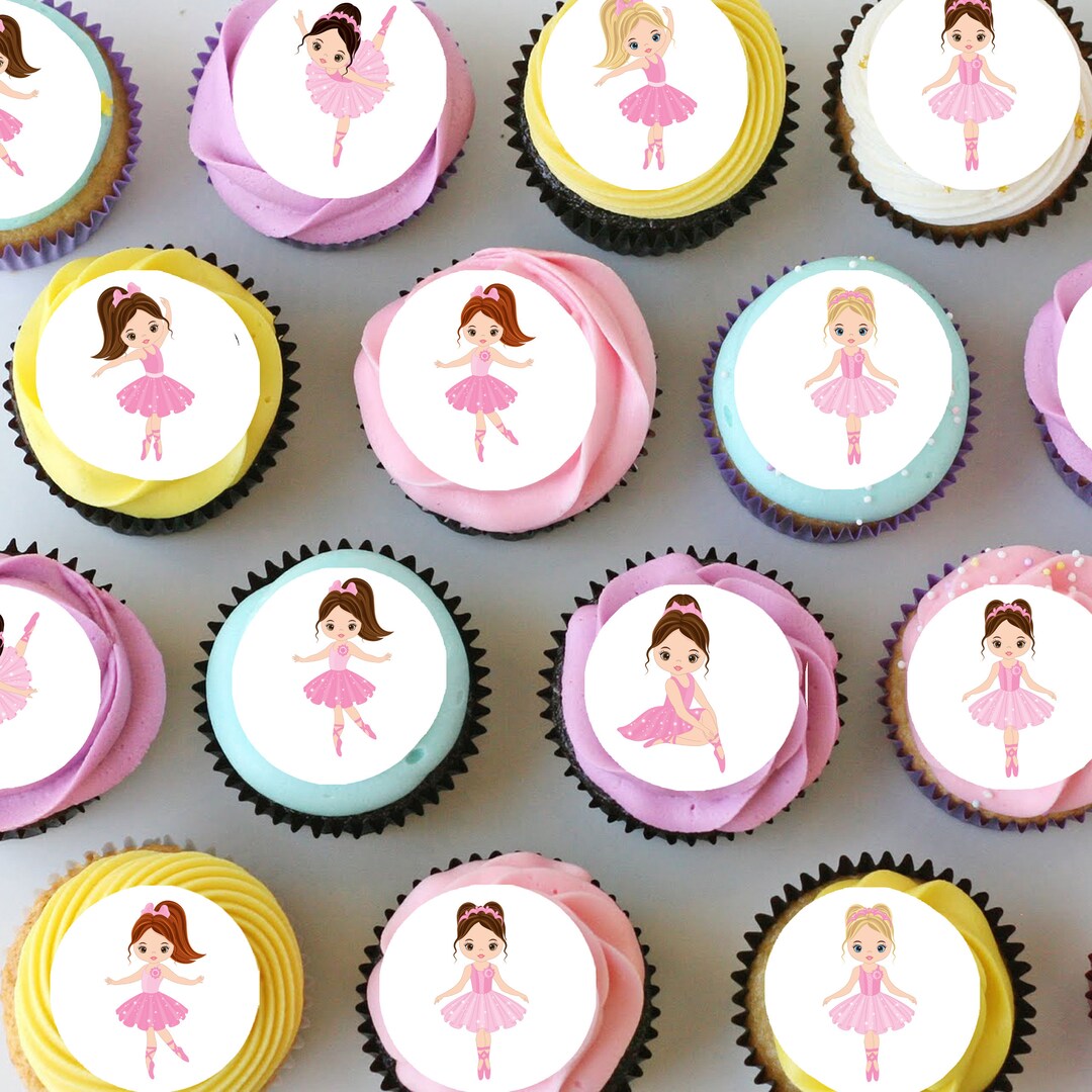 Ballerina Ballet Dance Pre-cut Mini Edible Icing Cupcake or Cookie ...