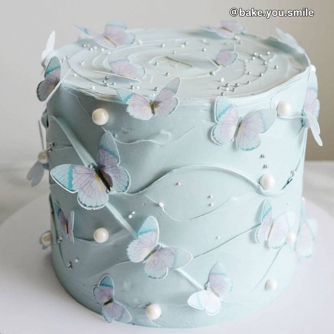 Purple & Blue Edible Pre-cut Wafer Butterflies - Etsy