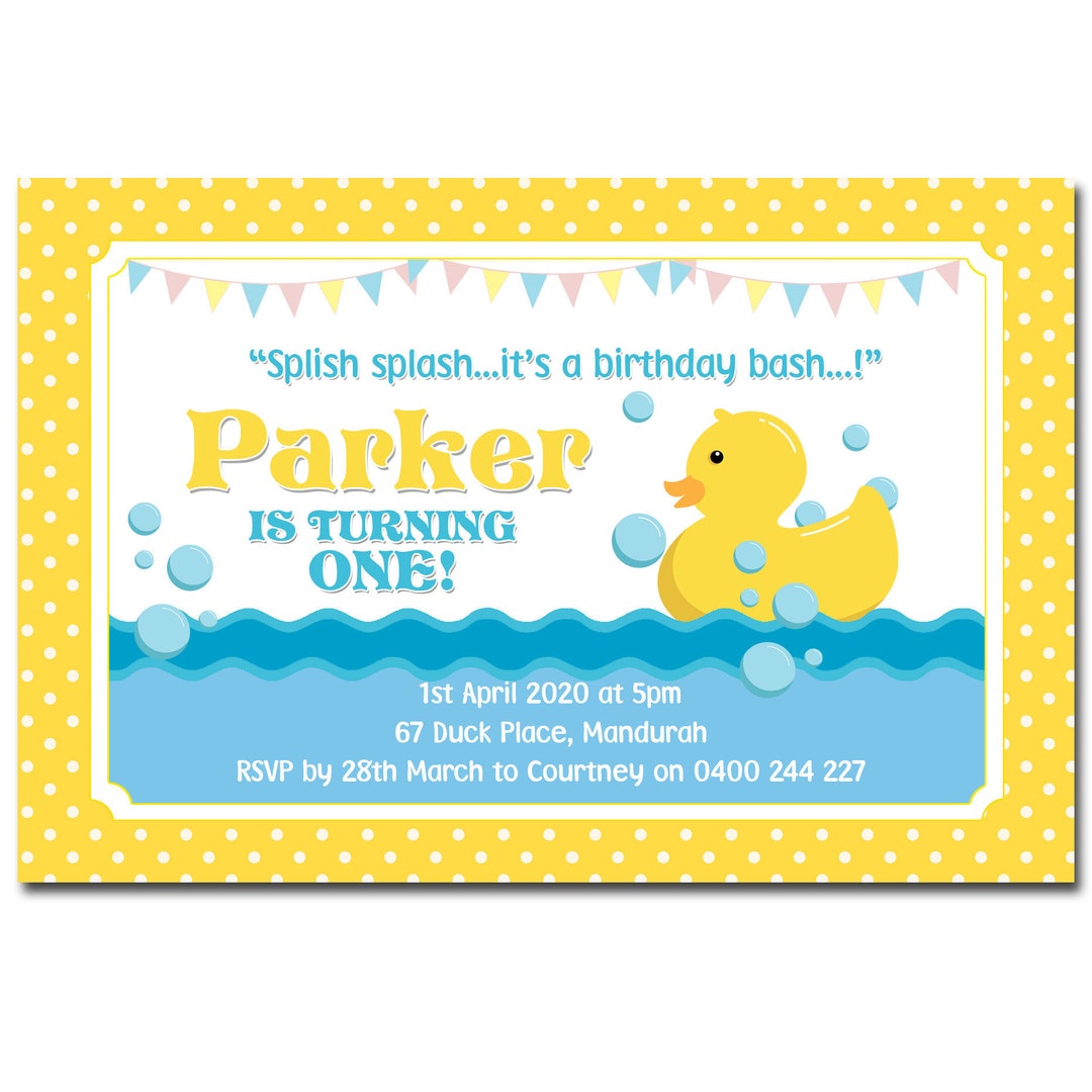Invitación de cumpleaños de Rubber Ducky Bathtime Boys USTED IMPRIMIR ...
