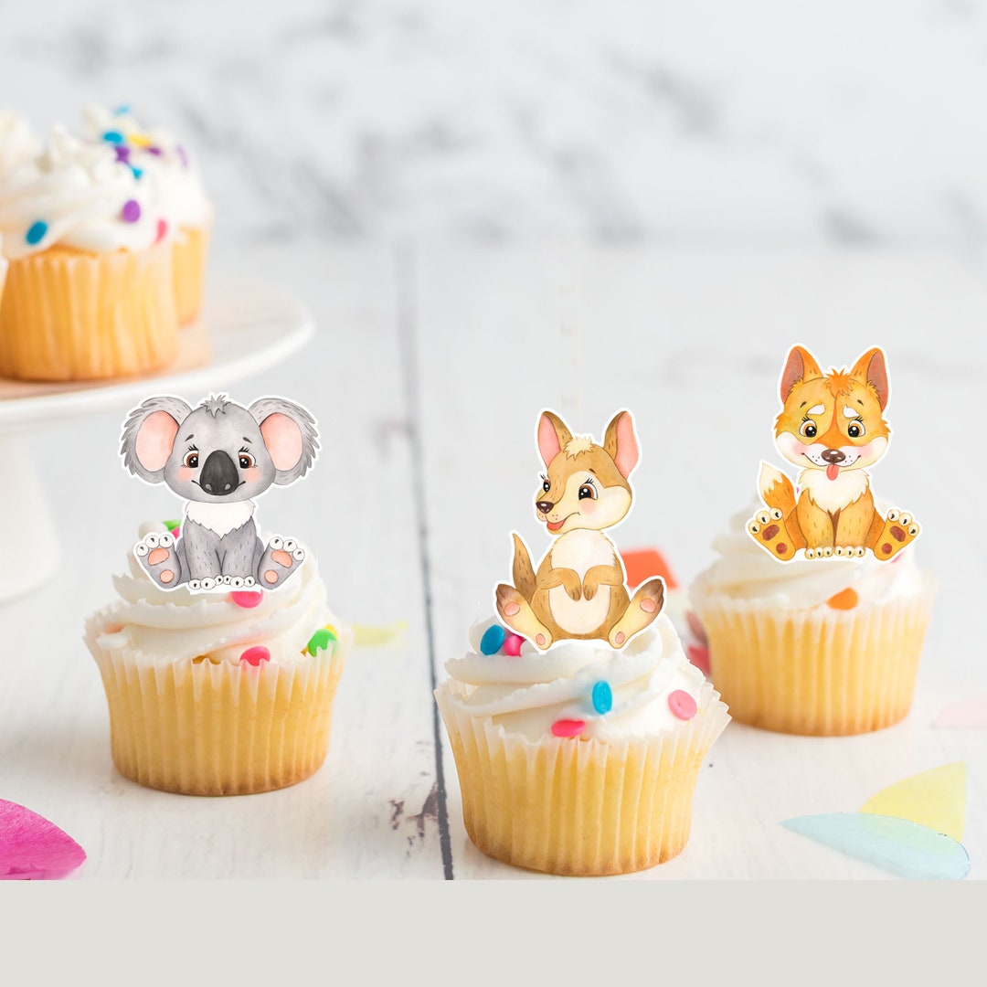 Australian Aussie Animals Pre-cut Edible Stand-up Wafer Card Toppers - Etsy