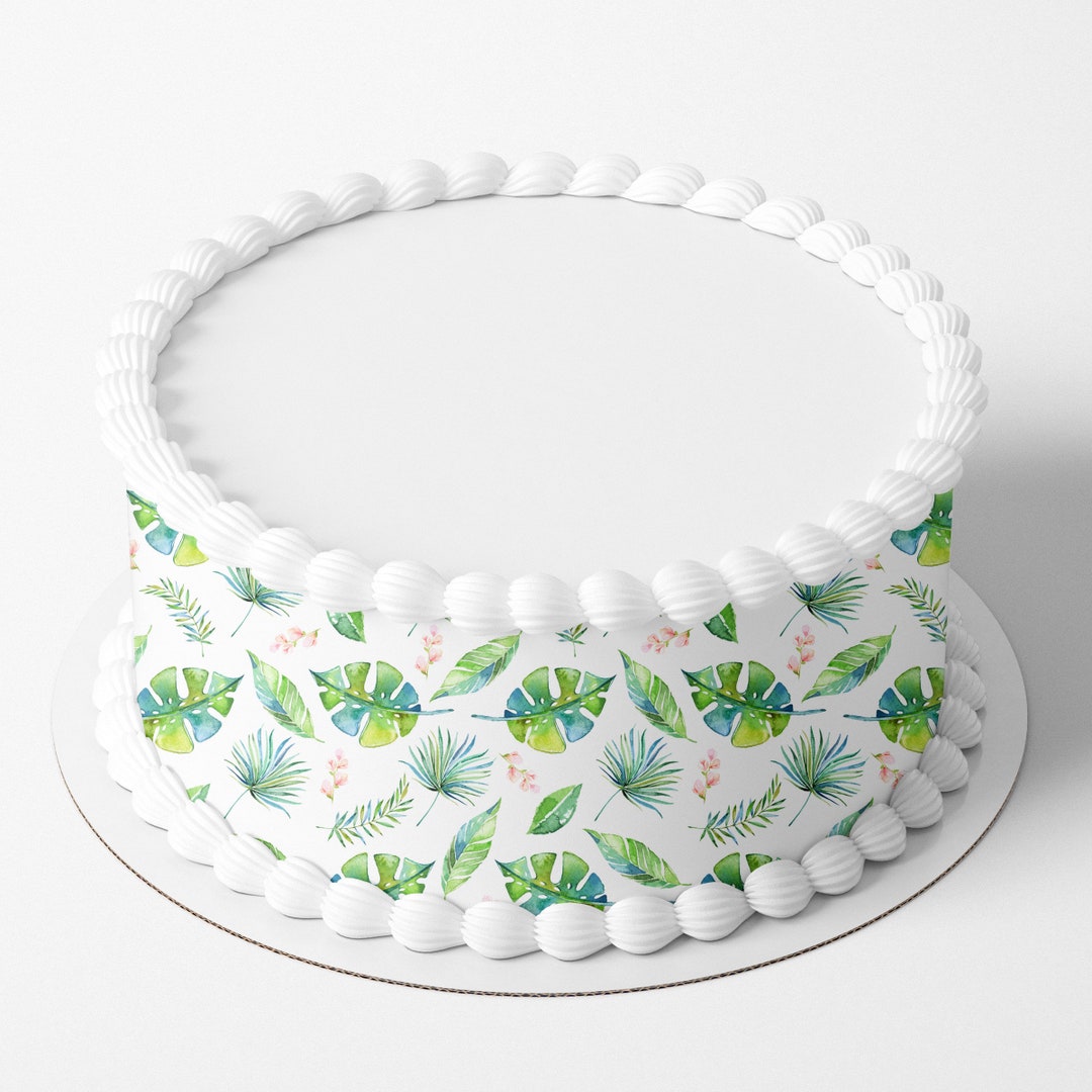 Fern Leaf Greenery Edible Icing Cake Wrap Topper - Etsy