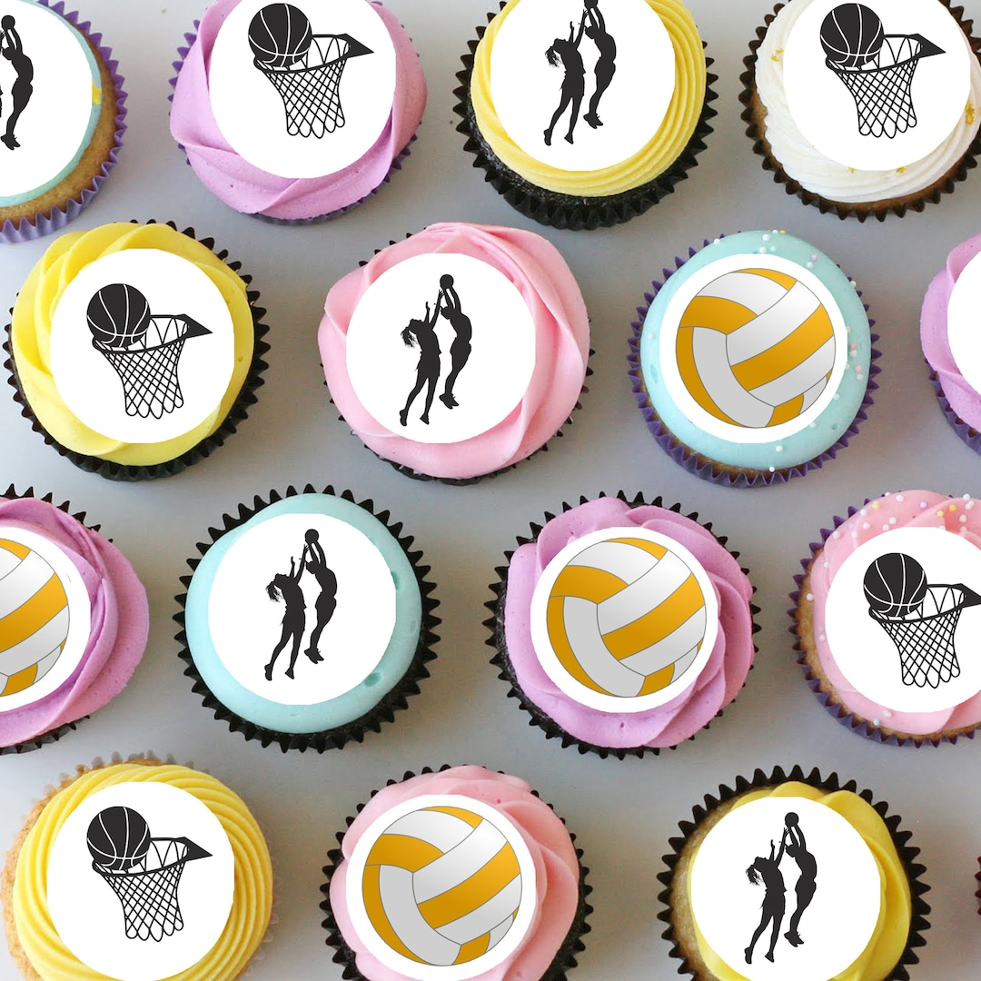 Netball Sports Pre-cut Mini Edible Icing Cupcake or Cookie Toppers - Etsy