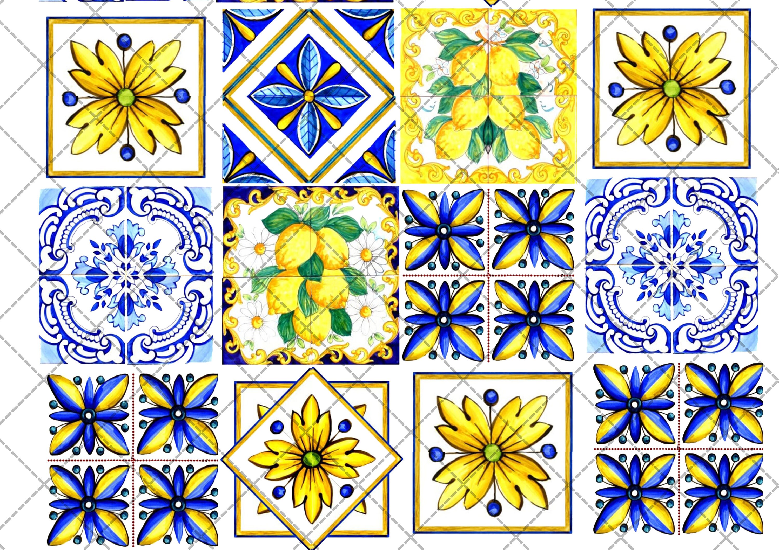 Amalfi Tiles Edible Icing Image Cake Wrap Topper - Etsy Australia