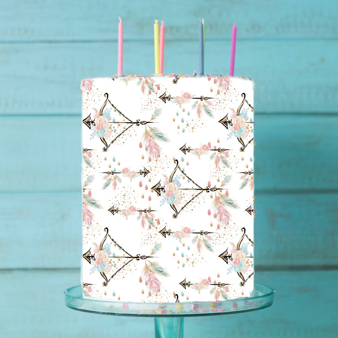 Boho Tribal Edible Icing Image Cake Wrap Topper - Etsy