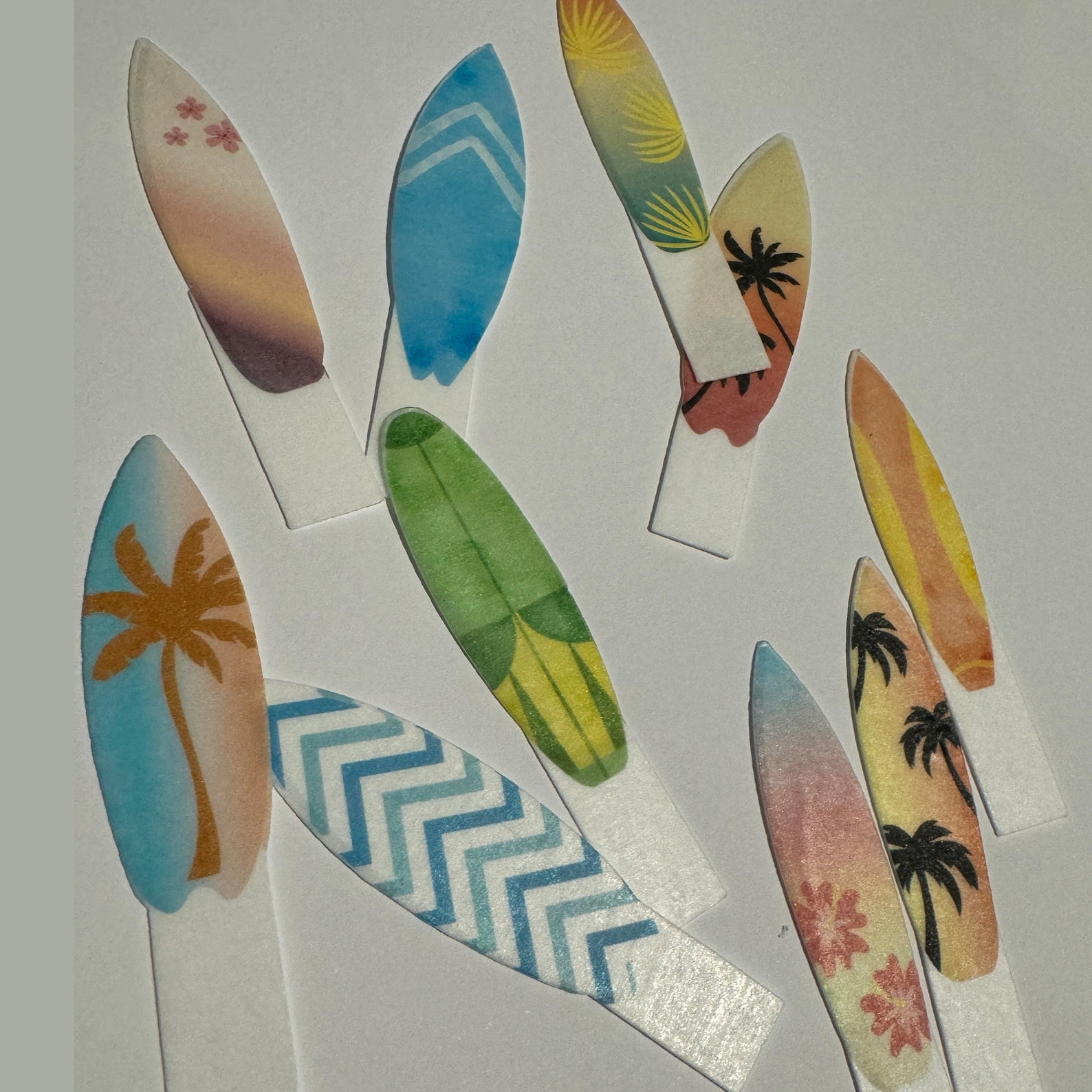 Surfboard Surfer Surfing Pre-cut Edible Stand-up Wafer Card Cupcake ...
