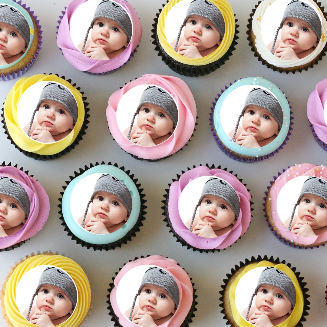 Custom Photo Logo Pre-cut Mini Edible Cupcake or Cookie Toppers - Etsy