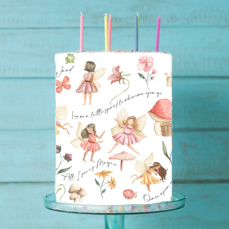 Fairy Fairies Edible Icing Image Cake Wrap Topper - Etsy