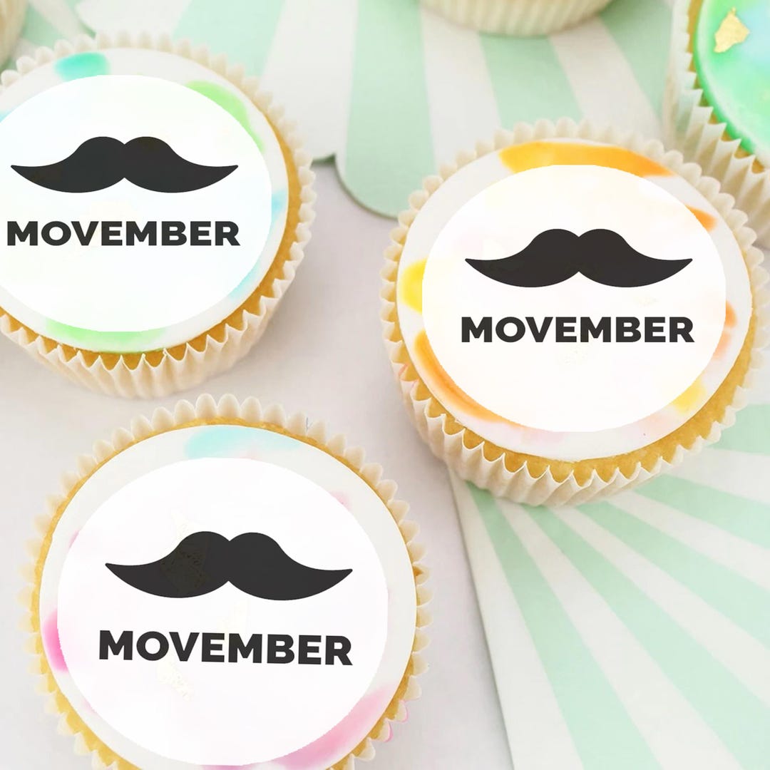 Movember Pre-cut Edible Cupcake or Cookie Toppers - Etsy