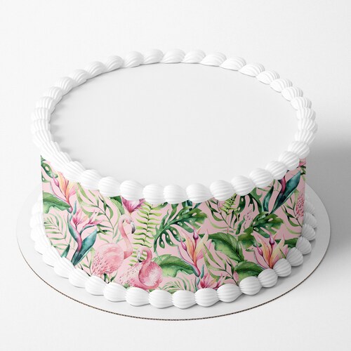 Fern Leaf Greenery Edible Icing Cake Wrap Topper - Etsy