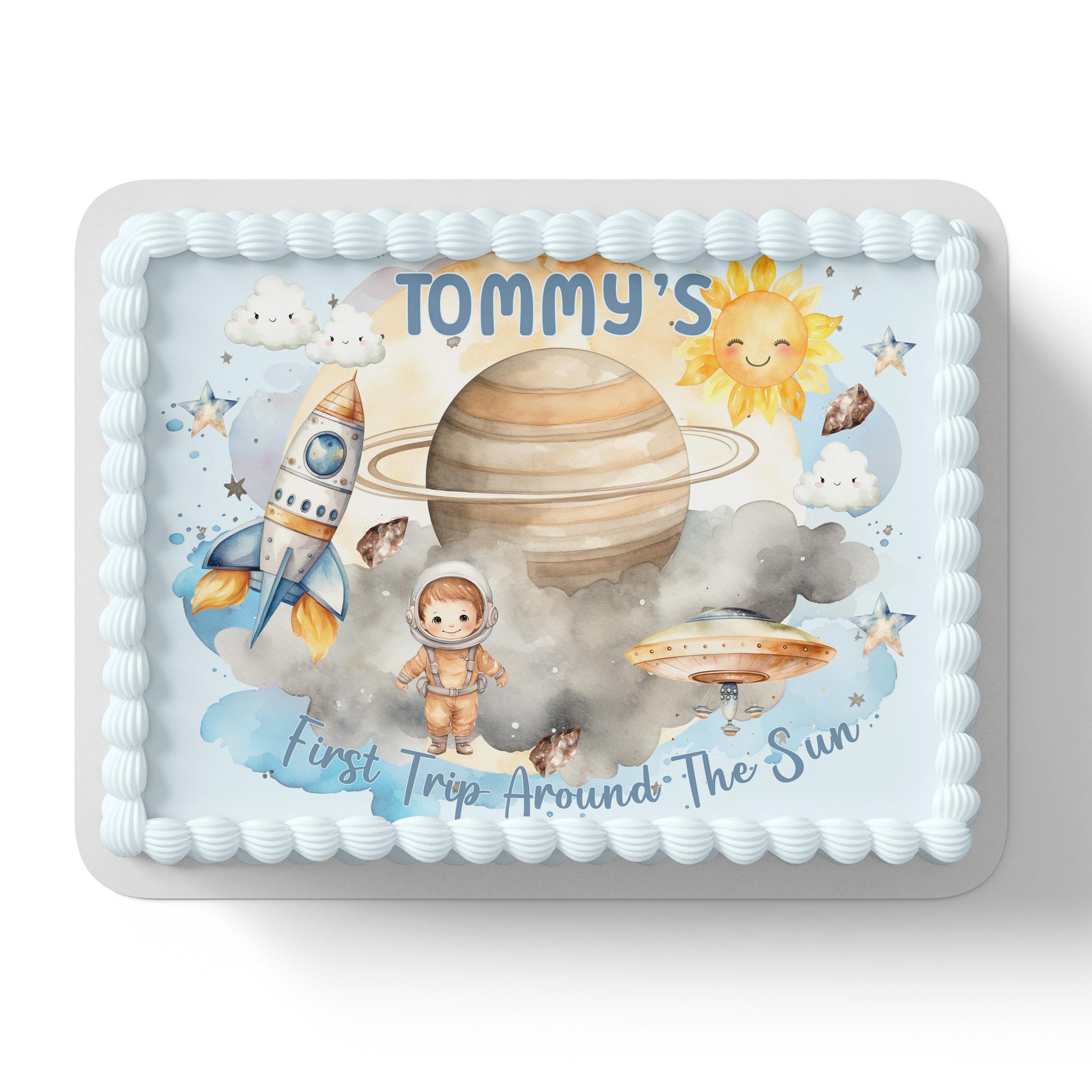 First Trip Around the Sun Edible Icing Fondant Cake Topper - Etsy