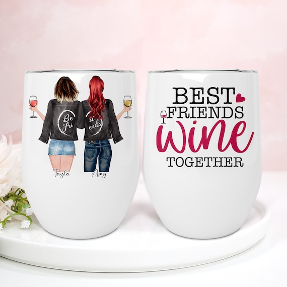 Best Friends Besties Sisters Stainless Steel Stemless Wine | Etsy