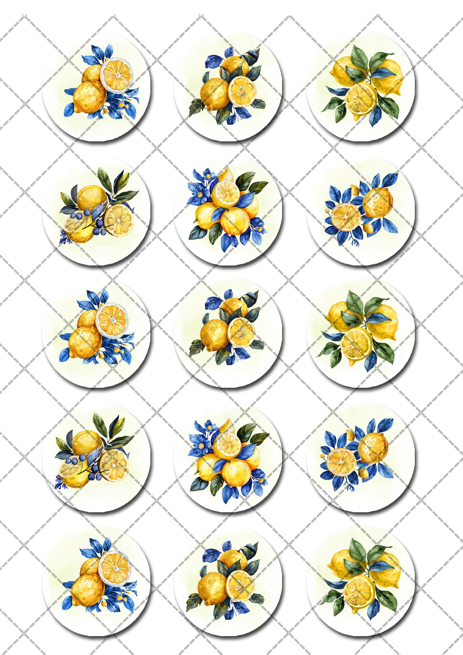 Lemon Lemons Pre-cut Edible Icing Cupcake or Cookie Toppers - Etsy