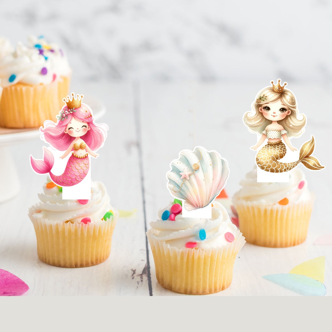 Mermaid Under the Sea Mermaids Pre-cut Edible Stand-up Wafer Card ...