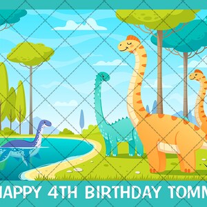 Dinosaurs Personalised Edible Icing Cake Topper - Etsy