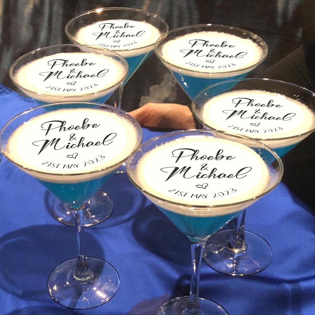 Birthday Wedding Bridal Anniversary Edible Cocktail Drink Toppers - Etsy