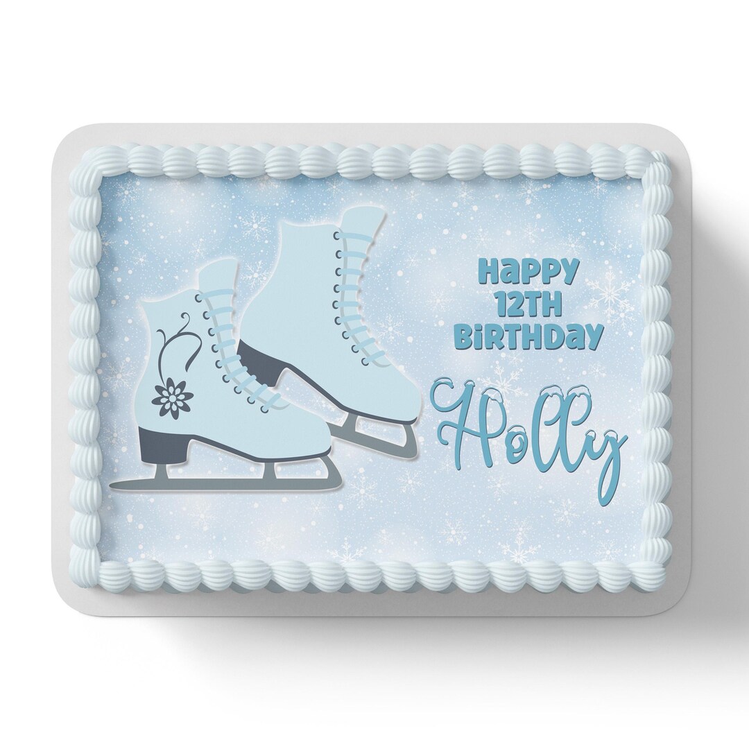 Ice Skating Personalised Edible Icing Cake Topper - Etsy