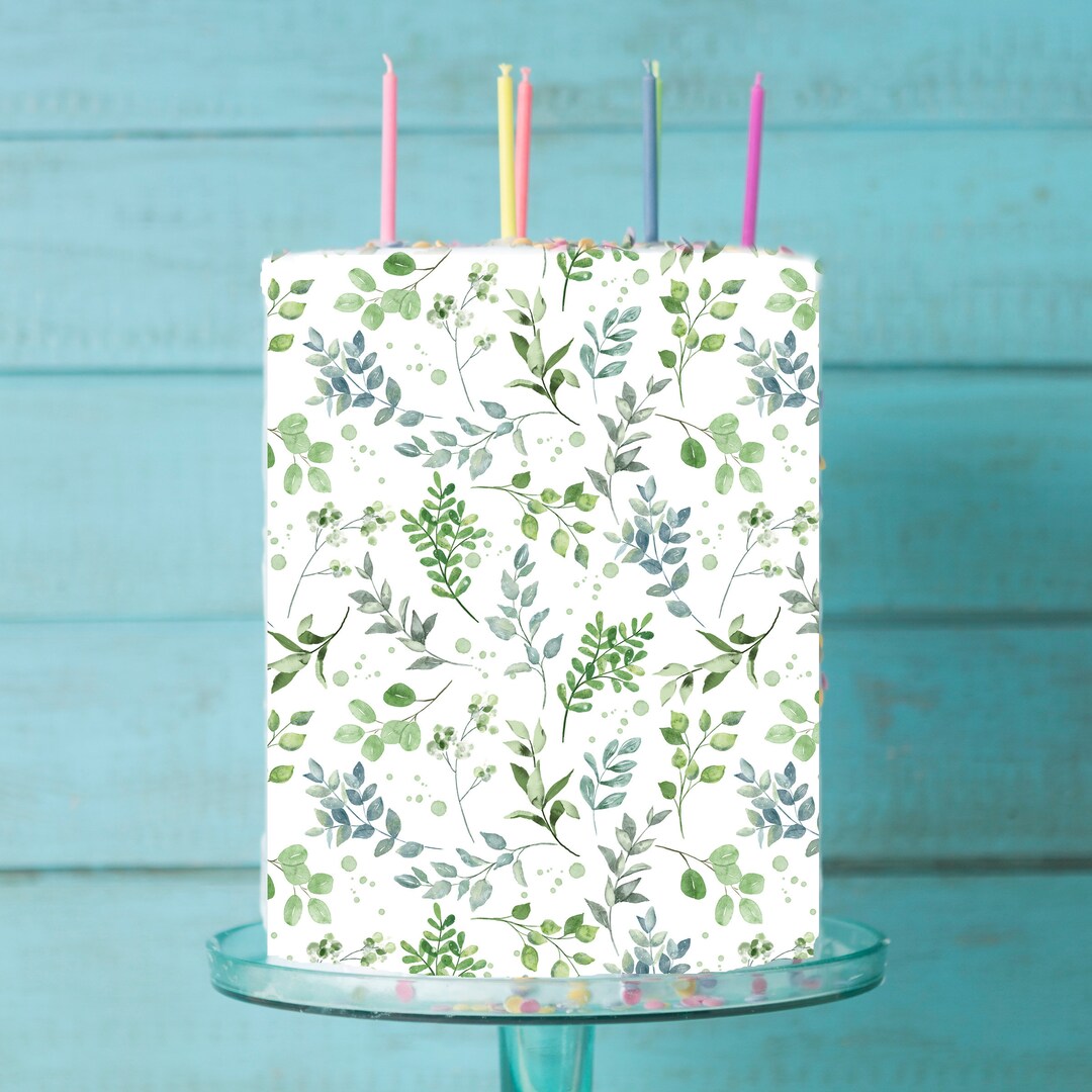 Leaves Ferns Jungle Leaf Edible Icing Cake Wrap Topper - Etsy