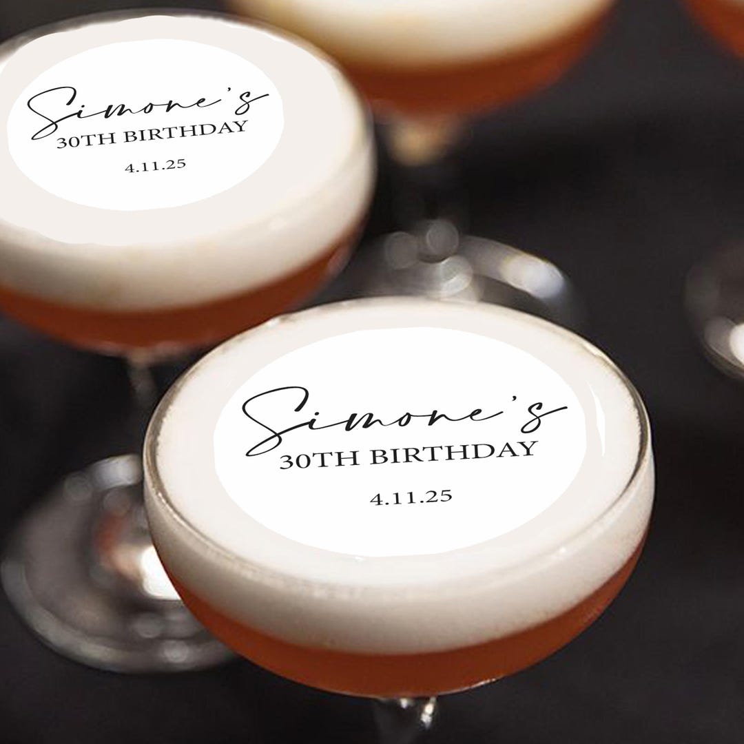 Birthday Party Personalised Edible Cocktail Drink Toppers - Etsy