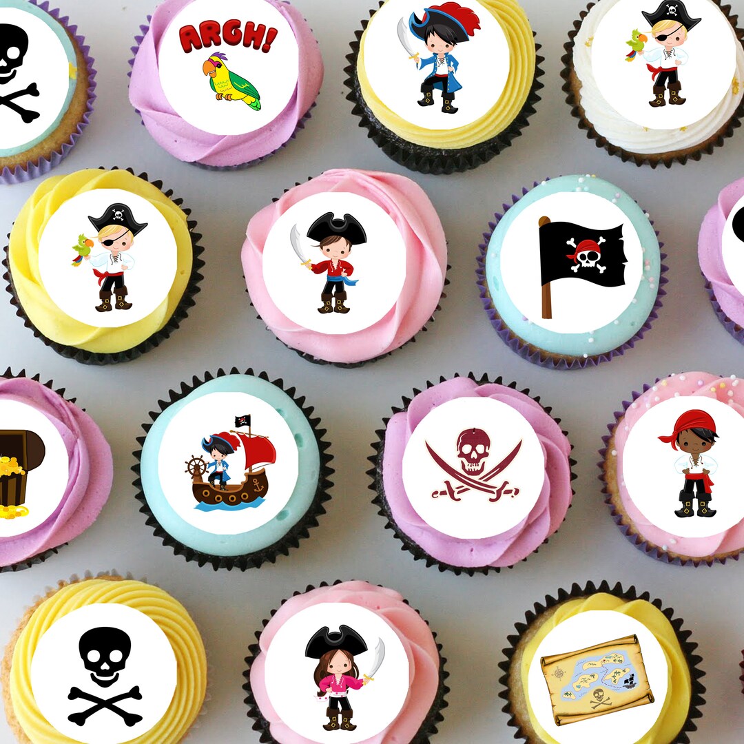 Pirate Pre-cut Mini Edible Icing Cupcake or Cookie Toppers - Etsy