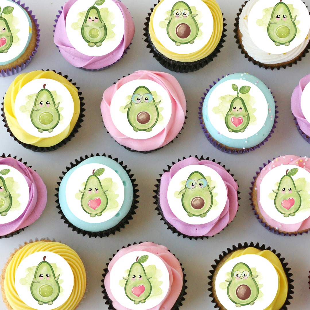 Avocado Avo Avocados Pre-cut Mini Edible Icing Cupcake or Cookie ...