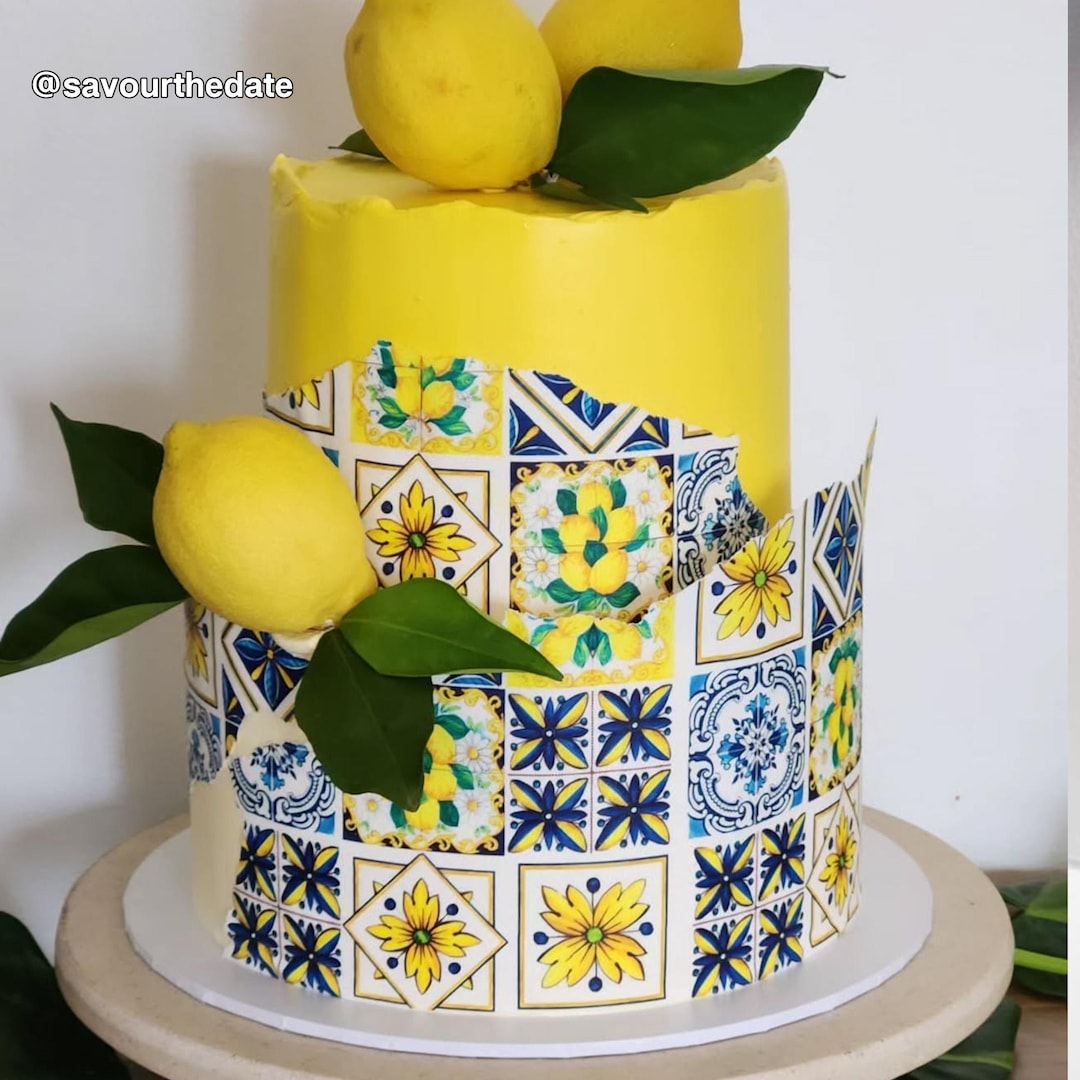 Amalfi Tiles Edible Icing Image Cake Wrap Topper - Etsy