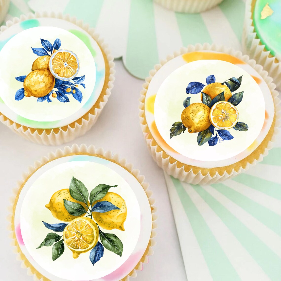 Lemon Lemons Pre-cut Edible Icing Cupcake or Cookie Toppers - Etsy